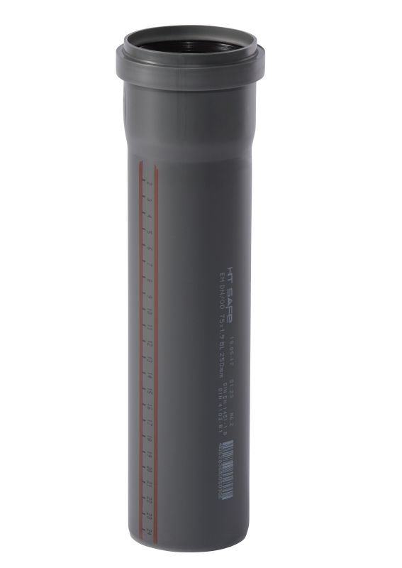 HTsafeEM Rohr mit Muffe DN 75 x 250 mm - HT Rohre - Leinweber Baucentrum GmbH & Co. KG